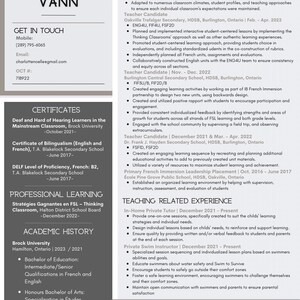 Attractive Custom Resume Template - Etsy