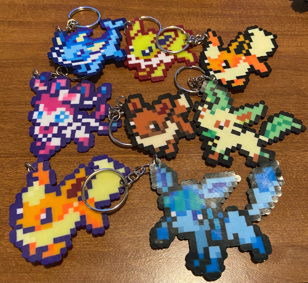 Pokémon Eeveelution Perler Bead Perlers Beads Keychain Keychains Eevee ...