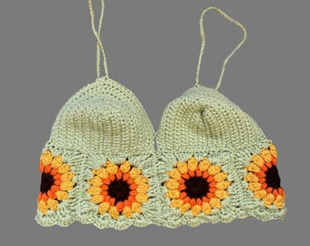 Crochet Granny Square Sunflower Top - Etsy