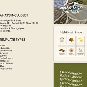 Nutritionist Instagram Canva Templates | Health Coach Social Media Kit ...