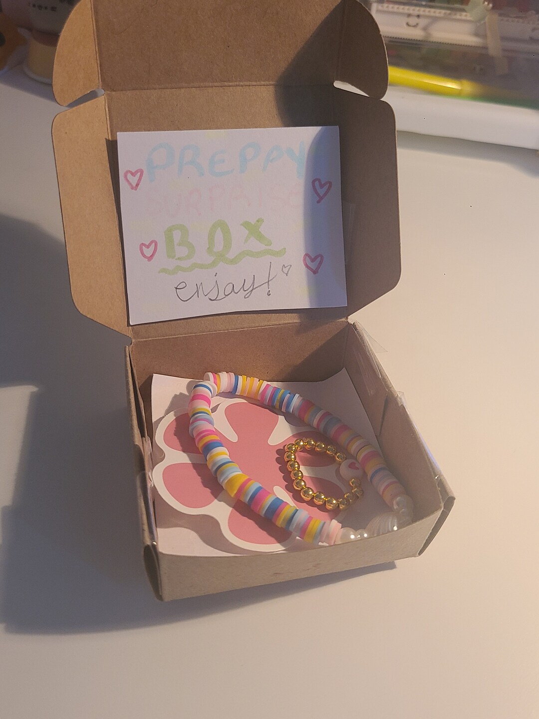 Preppy Mystery Surprise Box 3pcs Bracelet, Ring, Sticker - Etsy