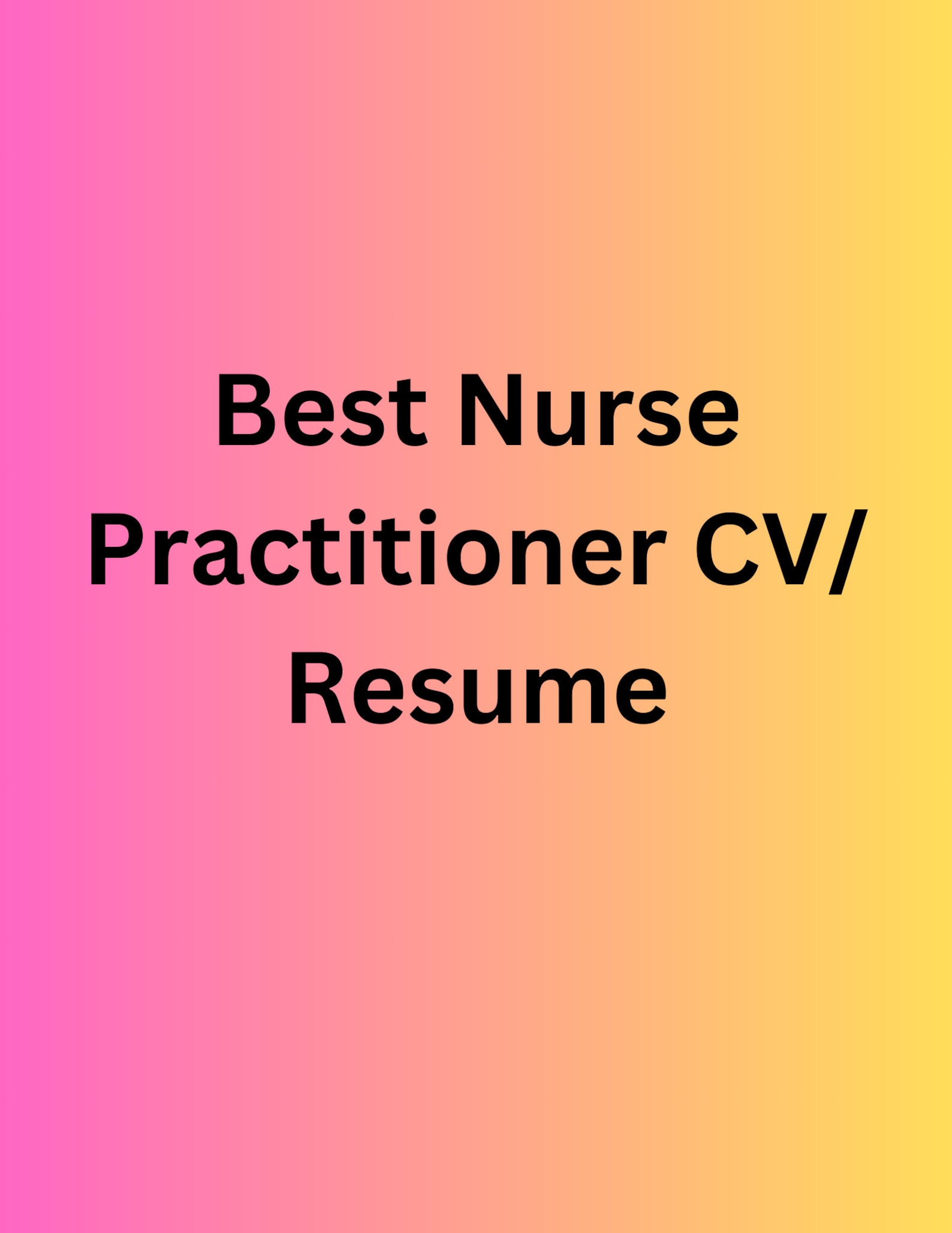 Nurse Practitioner CV Template - Etsy