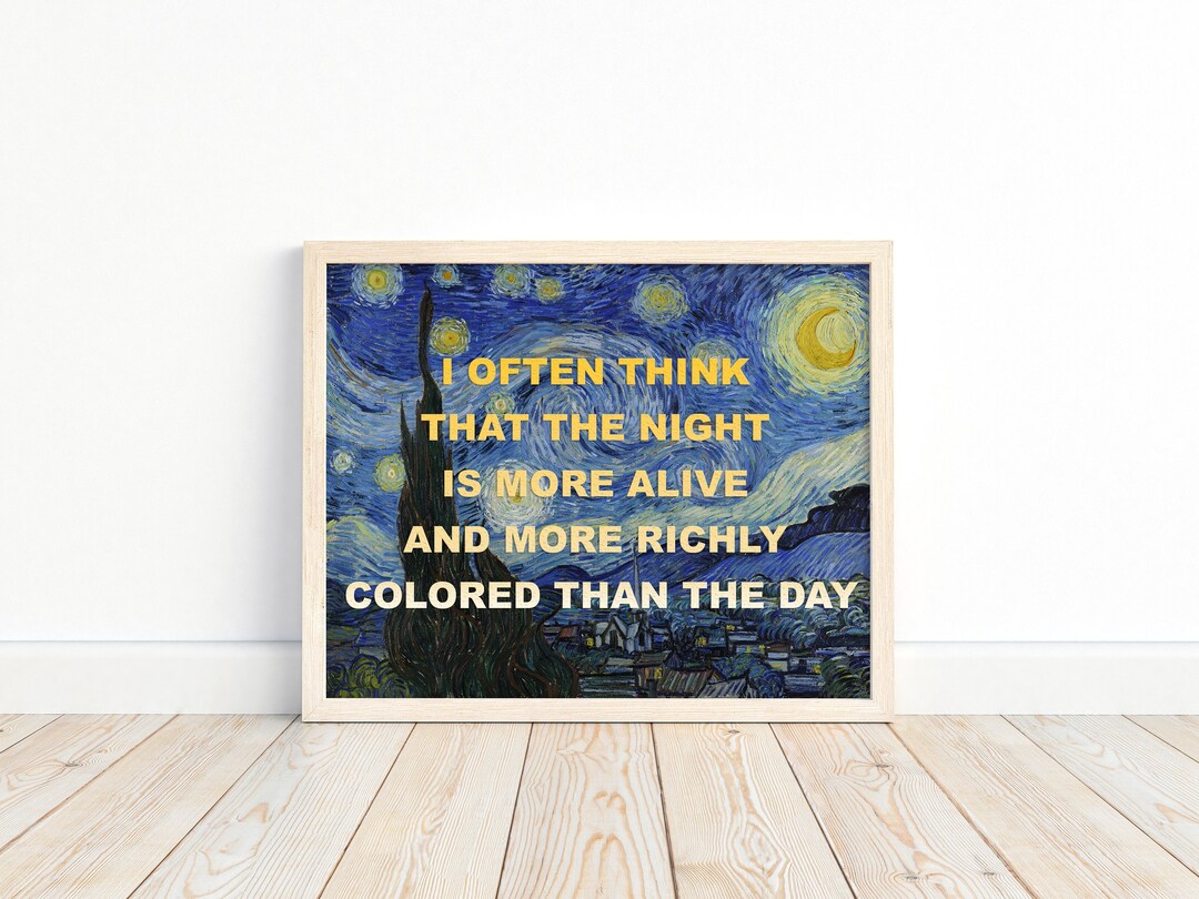 Starry Night Poster, Van Gogh Print, Modern Reproduction With Artist ...