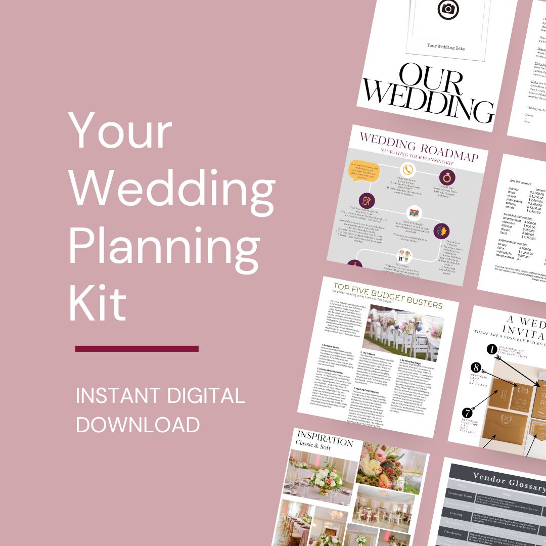 ULTIMATE WEDDING PLANNING Kit | Printable Digital Download Kit to Plan ...