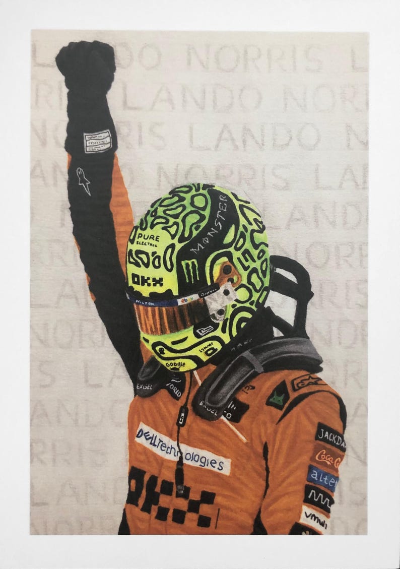 Lando Norris Hand-drawn Print | A5 Size - Etsy