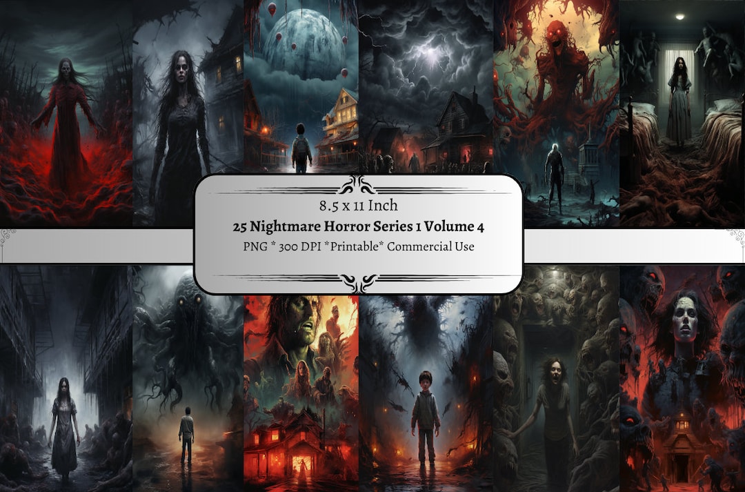 Nightmare Horror Series 1 Volume 4 Digital Paper Horror - Etsy