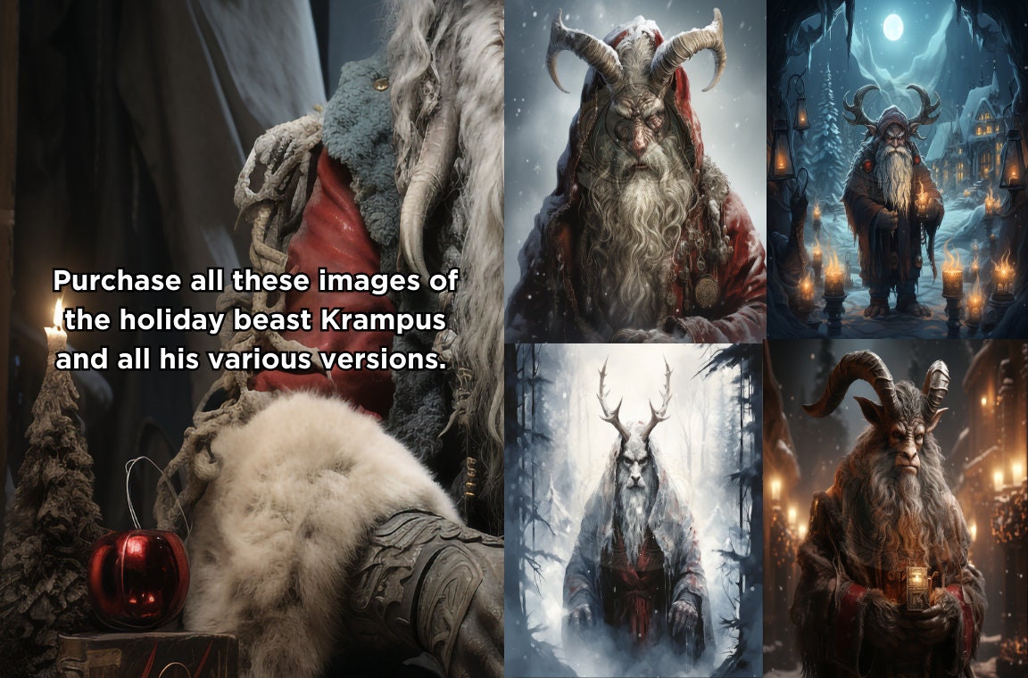 75 Krampus Holiday Collection Digital Papers, Krampus Christmas, Dark ...