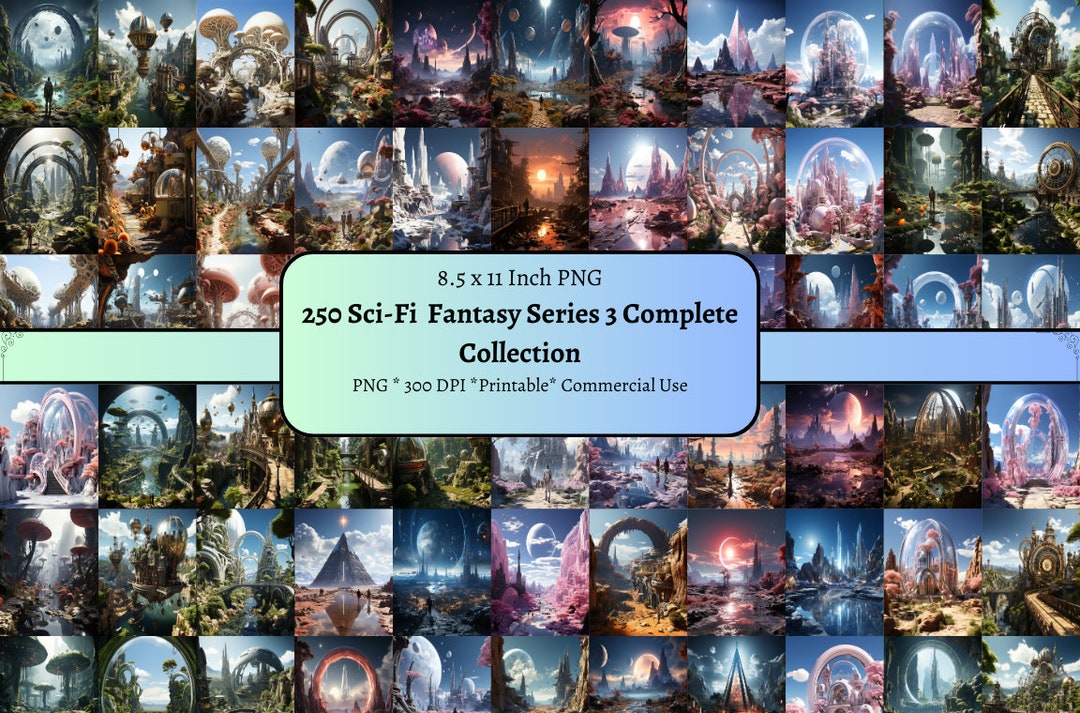 250 Sci-fi Fantasy Series 3 Complete Collection Printable Digital Paper ...