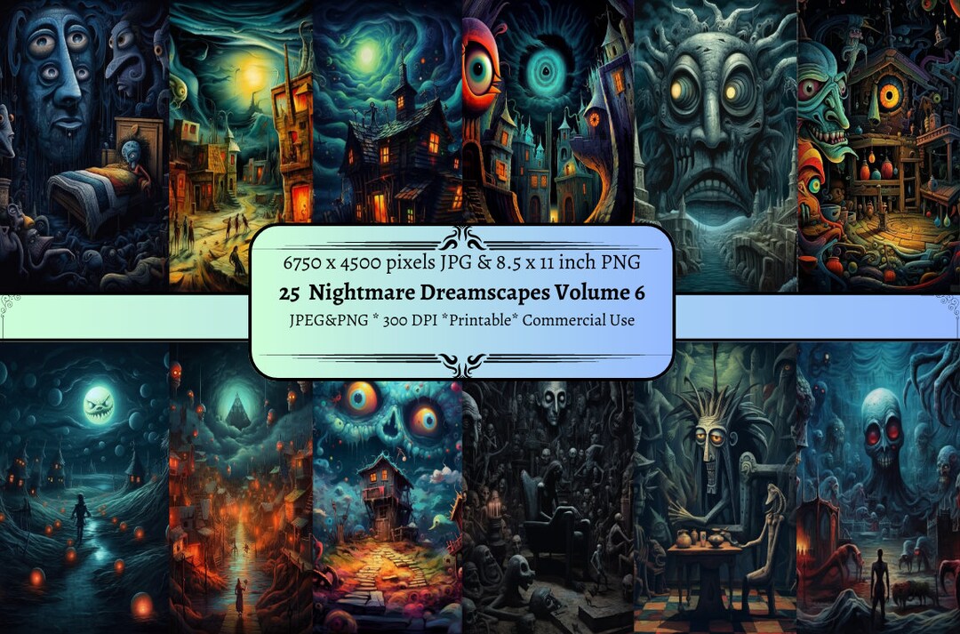 25 Nightmare Dreamscapes Volume 6, PNG & JPEG Format Files, Dream ...