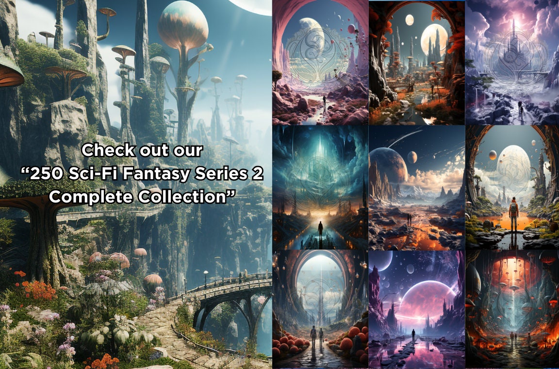 250 Sci-fi Fantasy Series 2 Complete Collection Printable Digital Paper ...