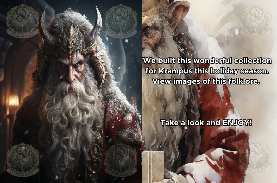 75 Krampus Holiday Collection Digital Papers, Krampus Christmas, Dark ...