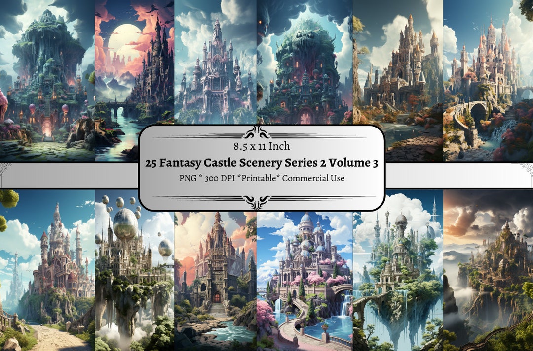 25 Fantasy Castle Scenery Series 2 Volume 3 Digital Paper - Etsy