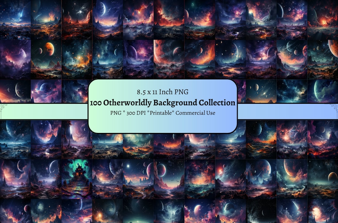 100 Otherworldly Background Collection Digital, Sci-fi Landscapes ...
