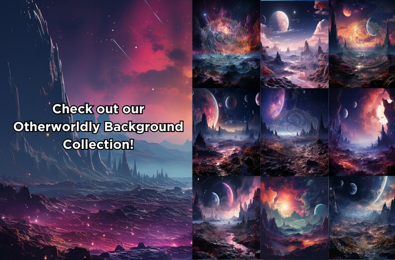 100 Otherworldly Background Collection Digital, Sci-fi Landscapes ...