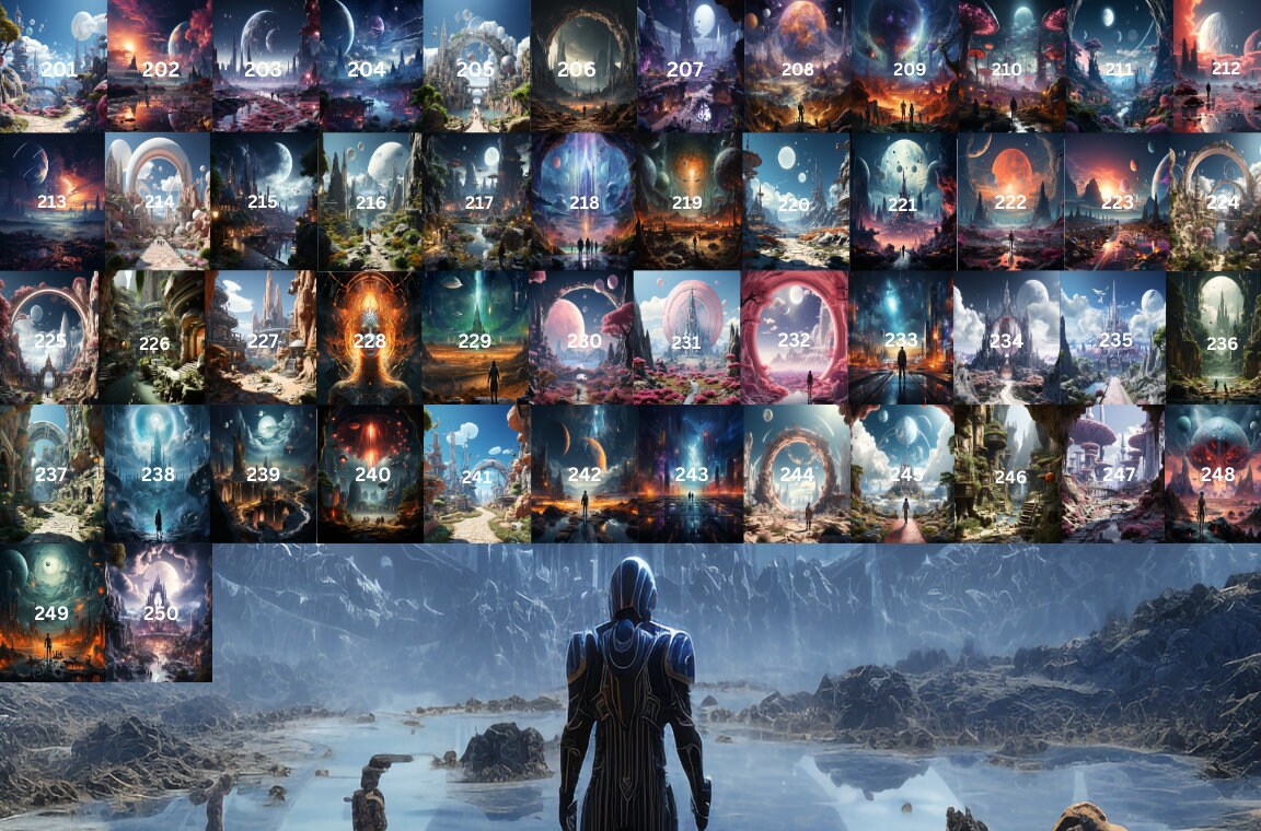 250 Sci-fi Fantasy Series 2 Complete Collection Printable Digital Paper ...