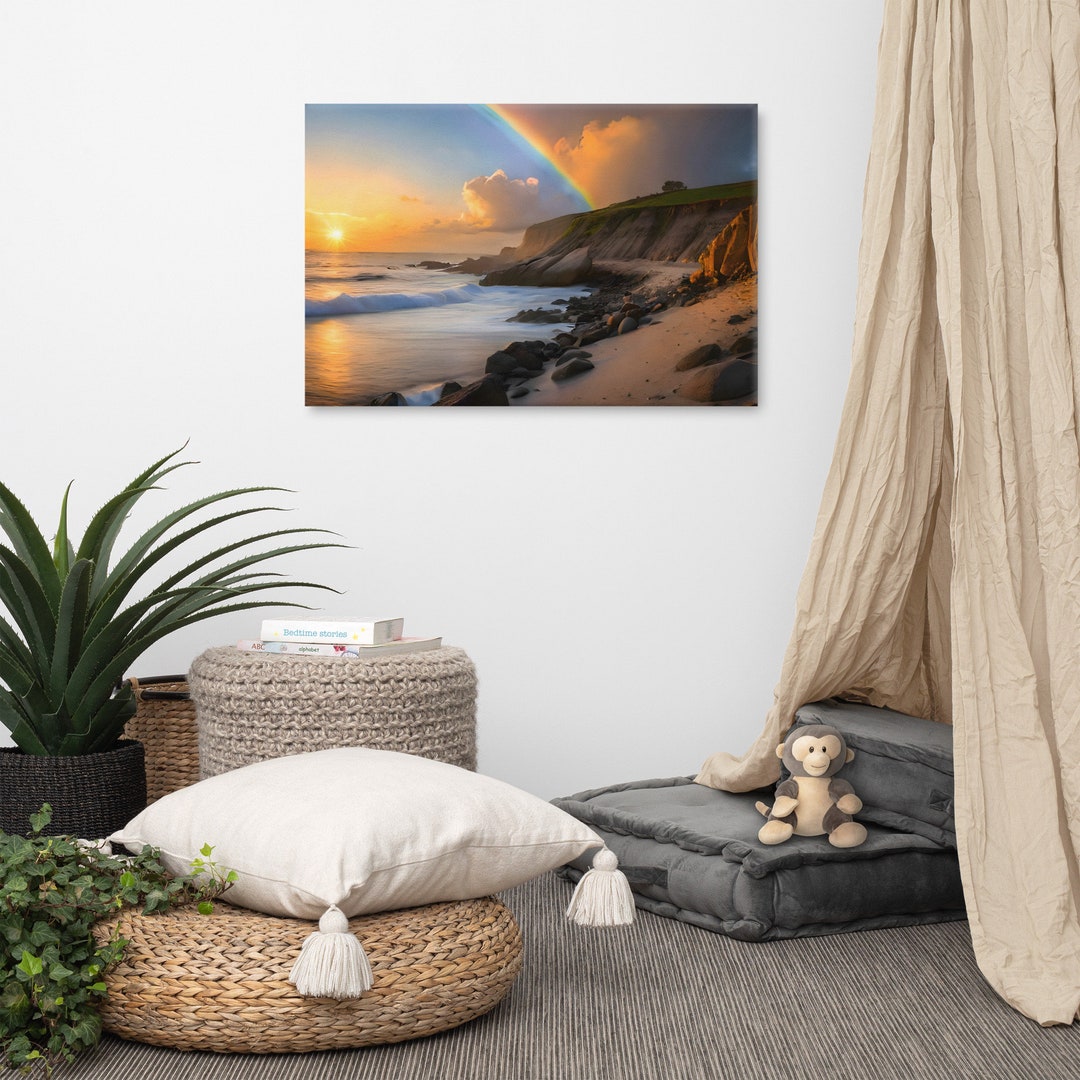 Rainbow Connection || Relaxing Landscape Canvas Print - Etsy
