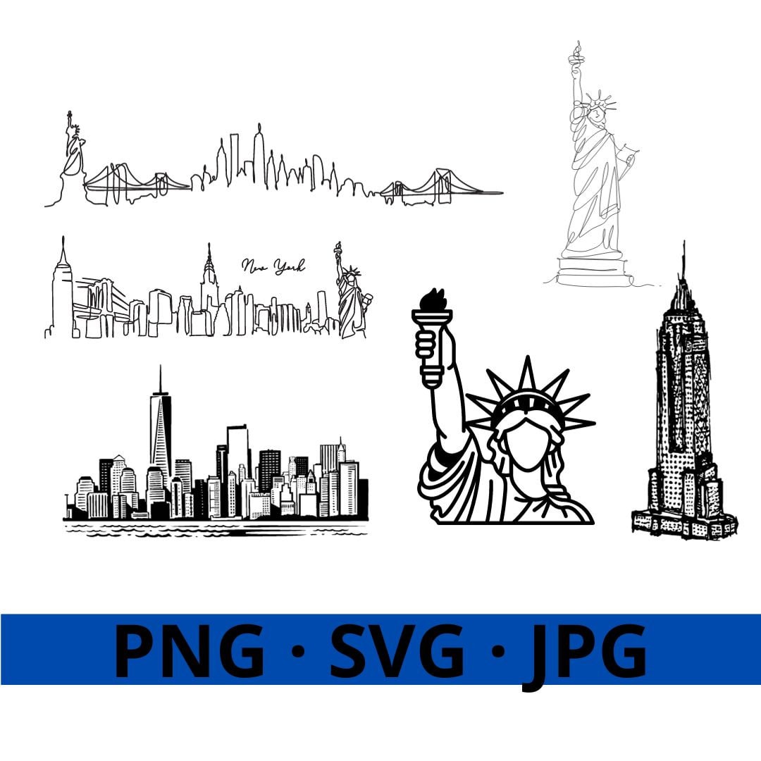 New York Skyline SVG NYC Skyline SVG Clipart New York City - Etsy.de
