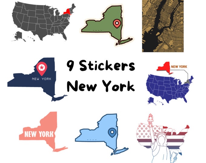 New York Stickers SVG Png Pdf Dxf Eps Collection I NYC Love Iconic ...