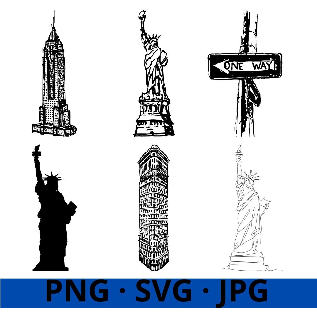 New York Skyline SVG, NYC Skyline SVG Clipart, New York City SVG ...