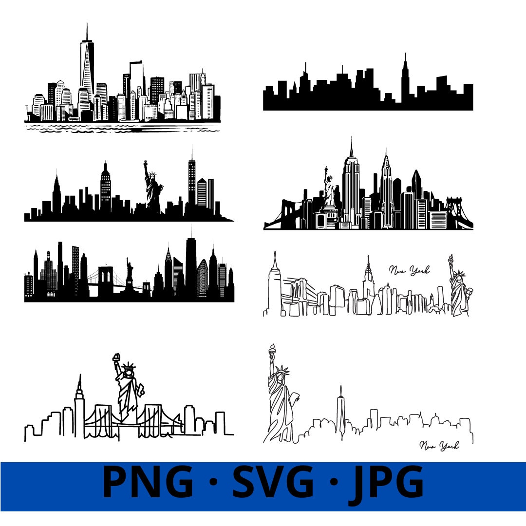 New York Skyline Svg NYC Skyline Svg Clipart New York City - Etsy