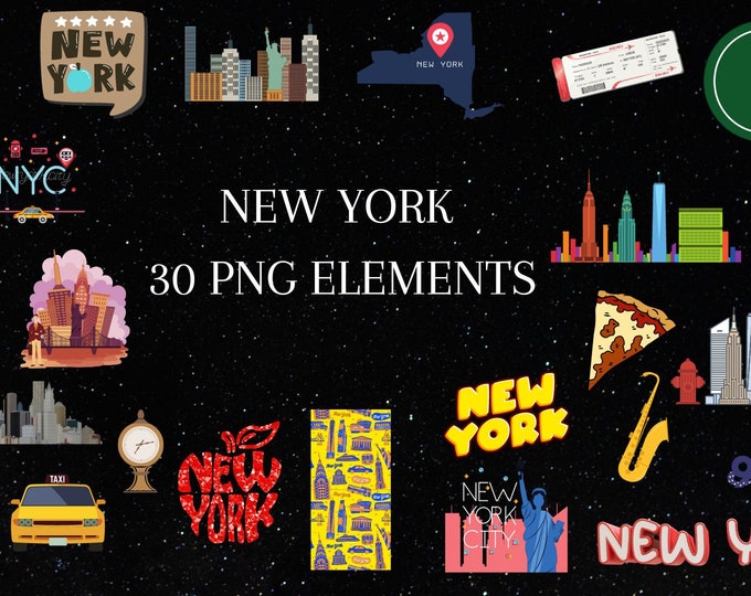 30 NEW YORK Clip Art / New York Theme Clipart Download / New York Clip ...