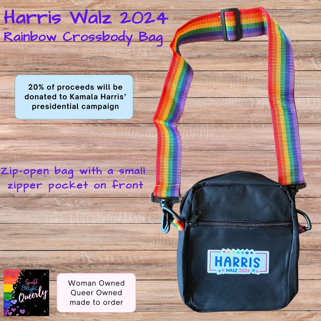 Harris Walz Rainbow Crossbody Bag 2024 Election Swag 2024 Campaign Swag ...