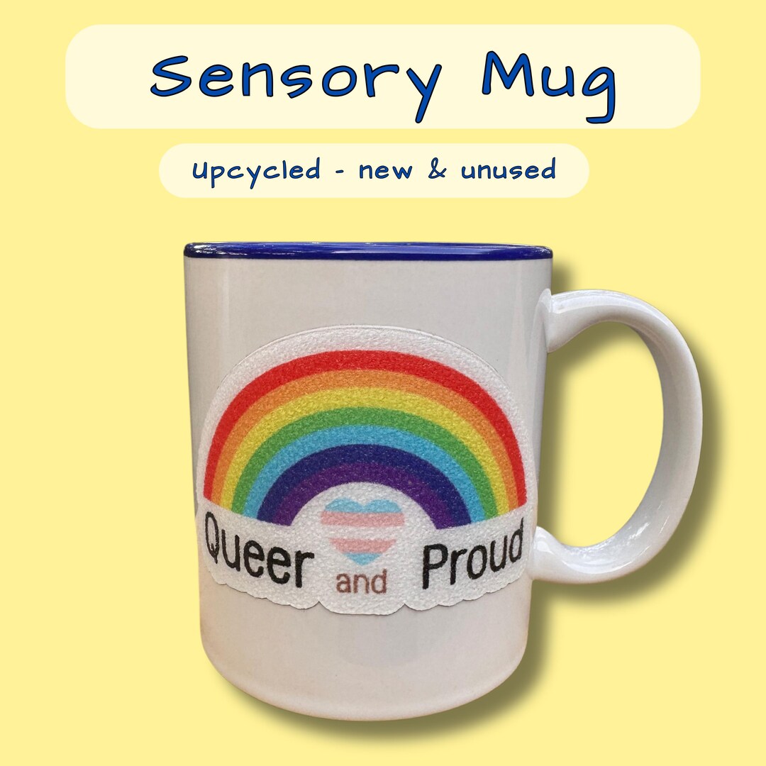 Upcycled Sensory Mug - 12oz Queer Coffee Cup - Pride Mug - LGBTQIA+ ...
