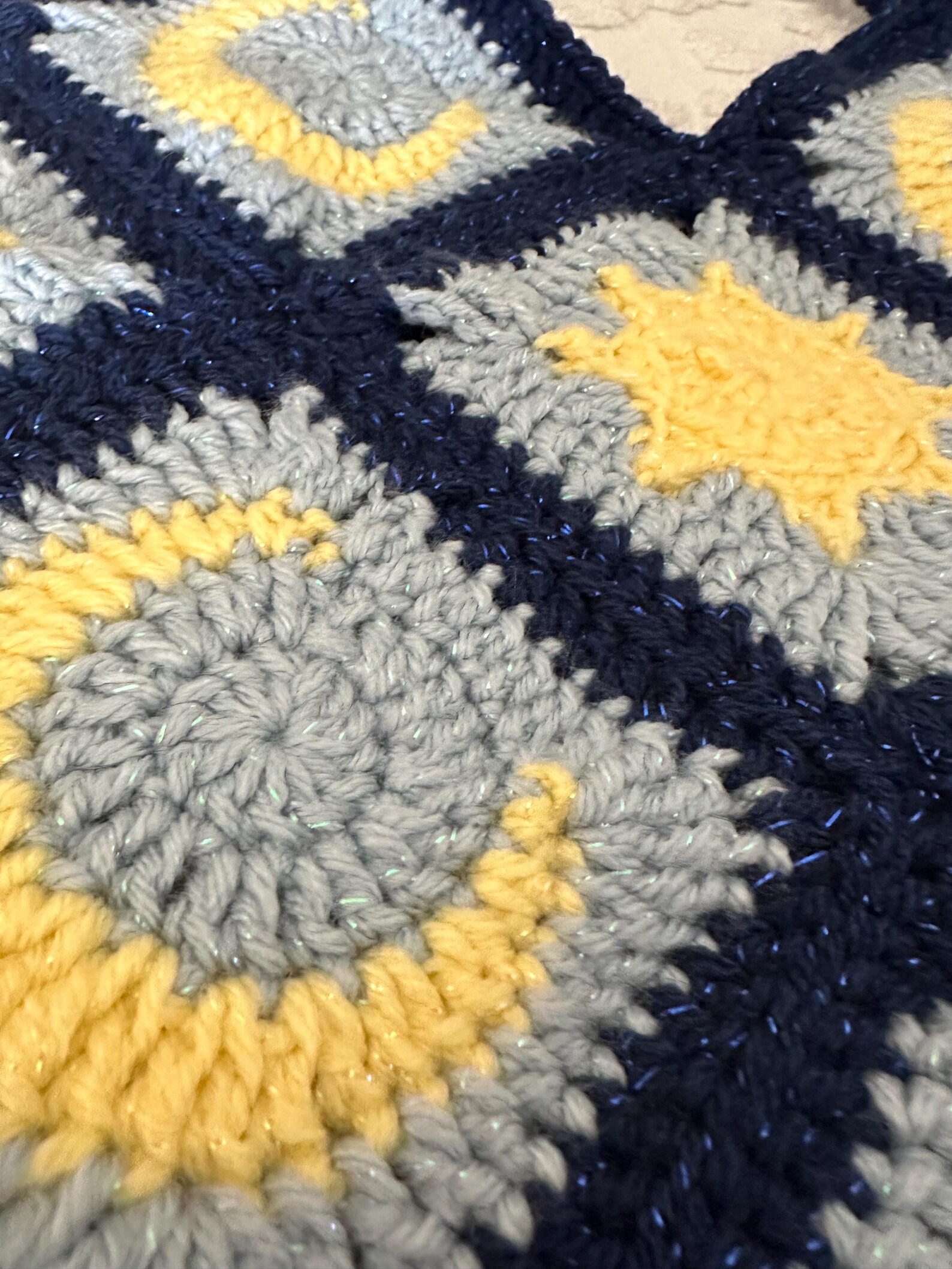 Crochet Sparkling Granny Square Sun and Moon Tote Bag - Etsy