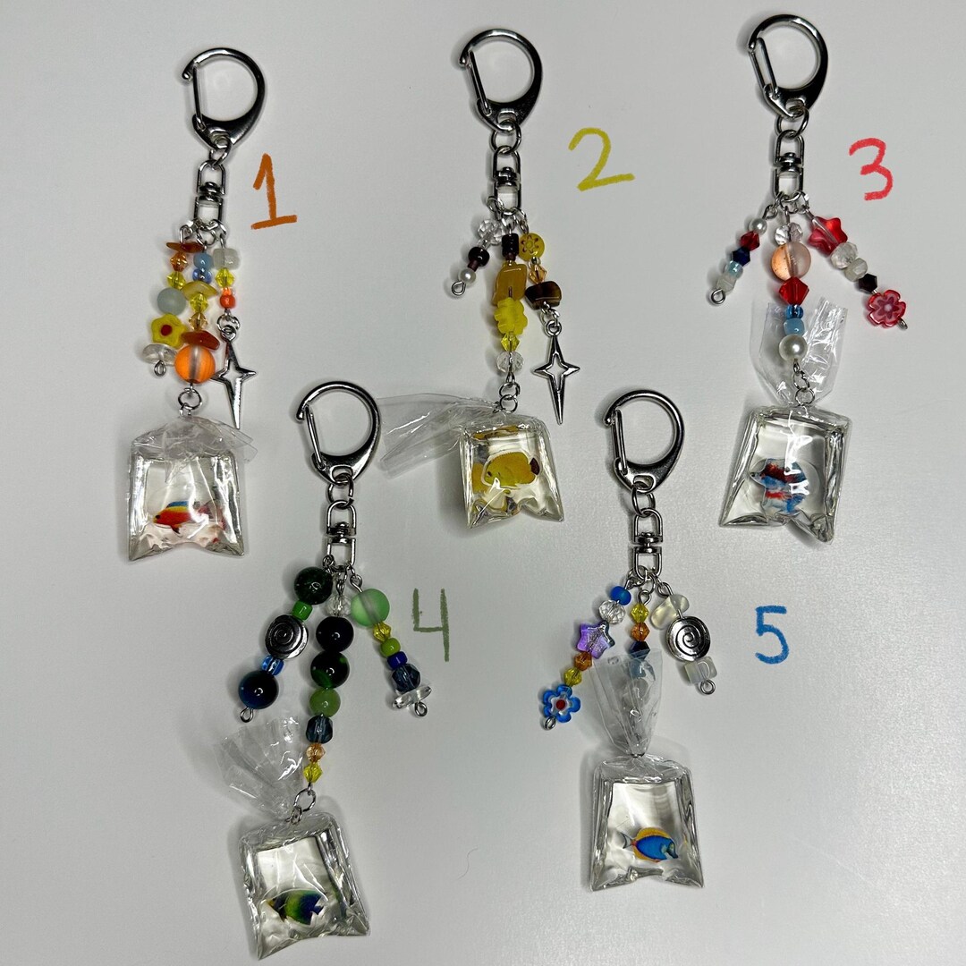 Fish Keychain With Beaded Accessories - Etsy
