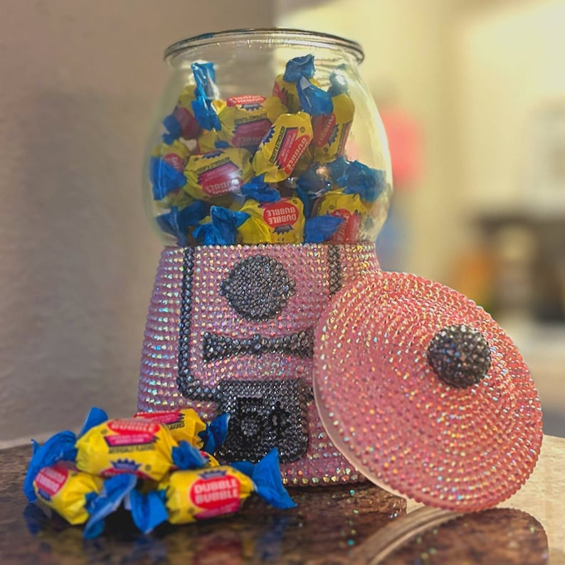 Rhinestone Gumball Machine Candy Jar - Etsy