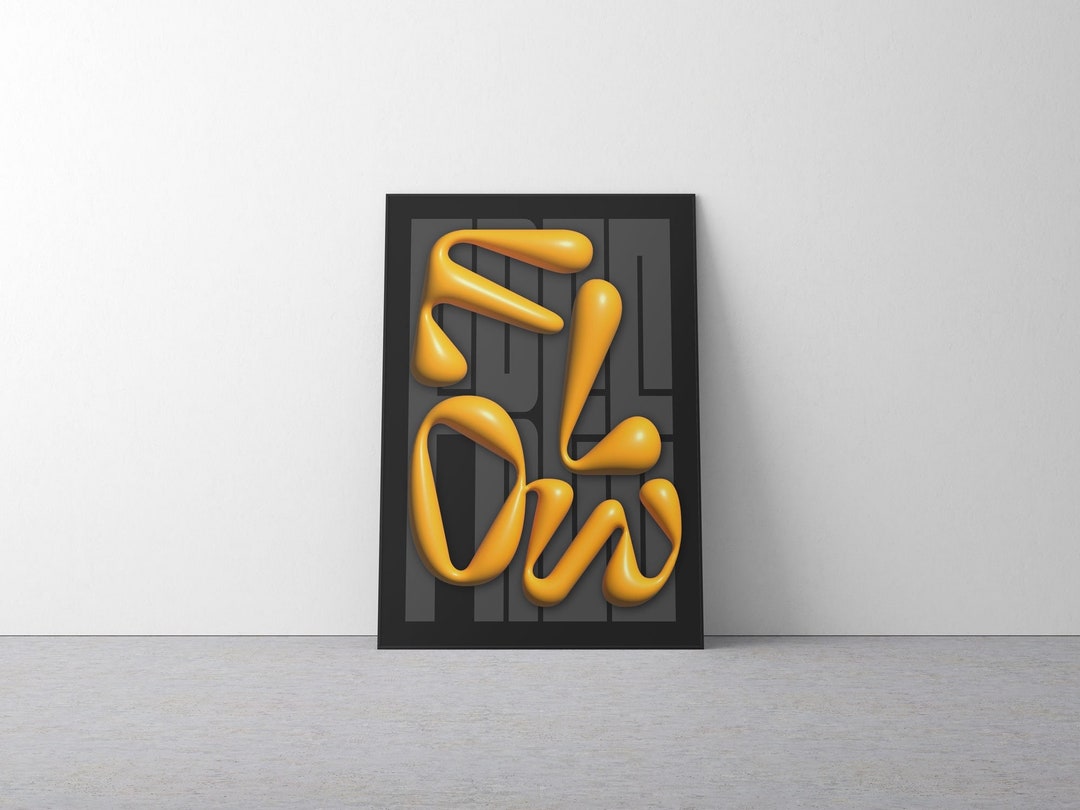 Trendy 3D Letter Poster Typography Wall Art Print Poster - Etsy