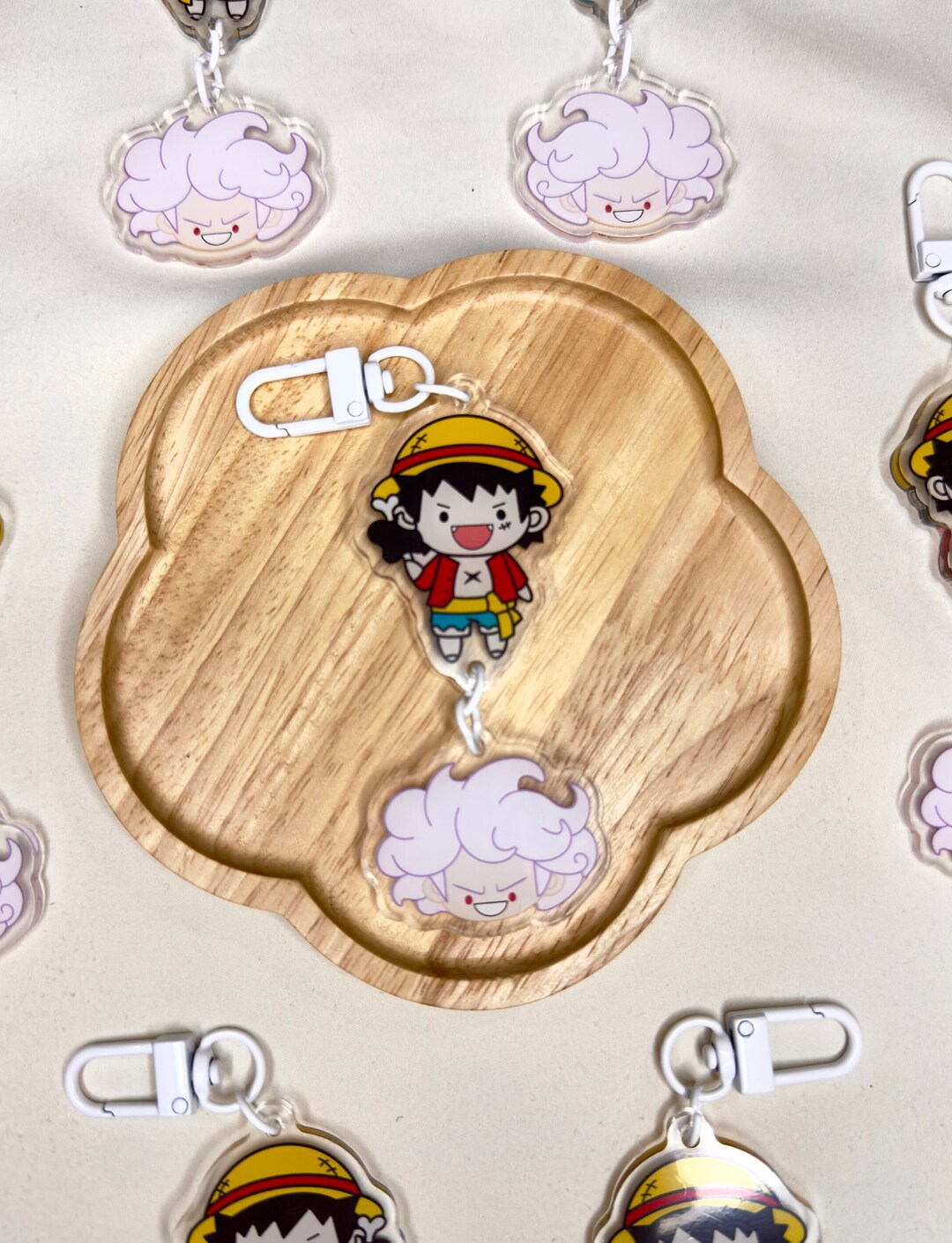 Cute Chibi Gear 5 Luffy Keychain Cute Chibi One Piece Keychain One ...