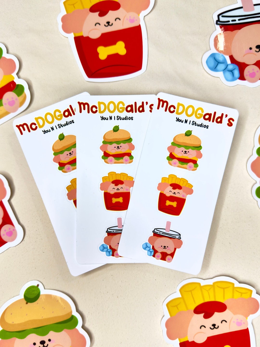 Mcdonald's Dog Sticker Sheet Kawaii Sticker Sheet Cute - Etsy