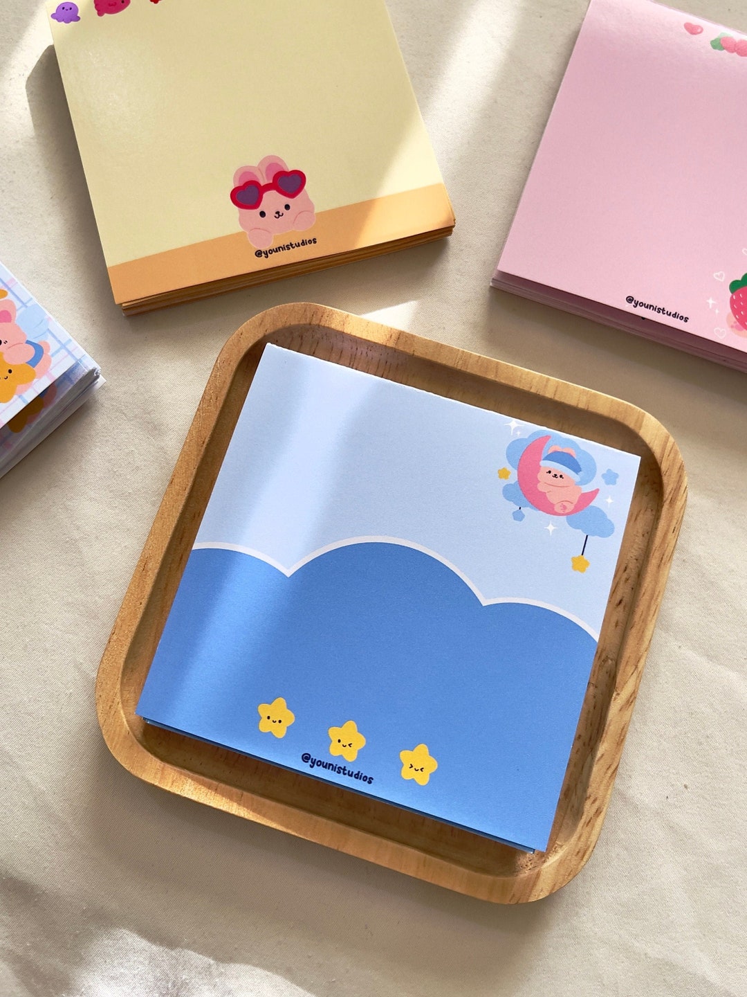 Sleepy Bunny Memo Pad Star Bunny Memo Kawaii Memo Pad Cute Memo Pad ...