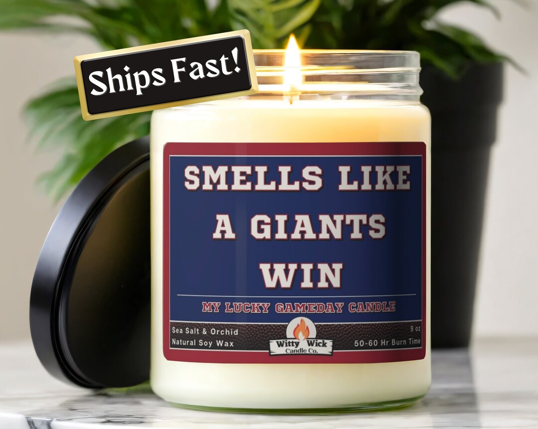 NY Giants Gifts, Team Spirit Candle, Giants Candle, Giants Merch ...