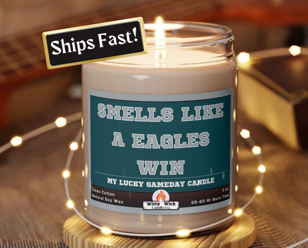 Smells Like A Eagles Win Game Day Candle, Philadelphia Eagles Sports ...