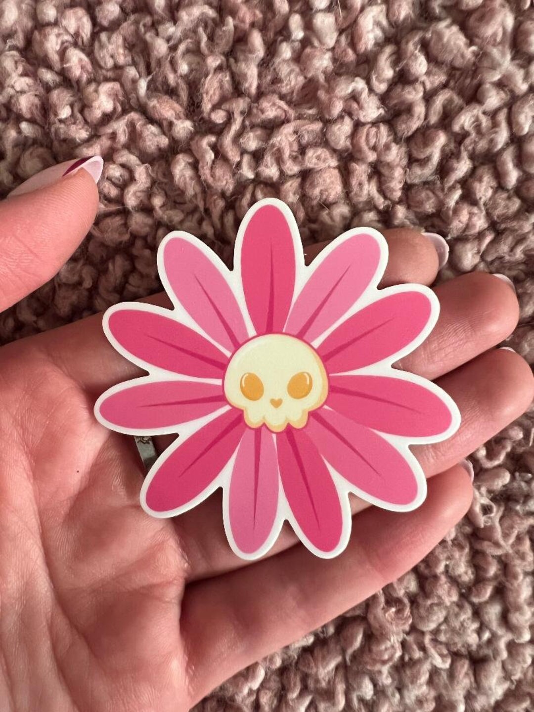 Daisy Skull Sticker - Etsy