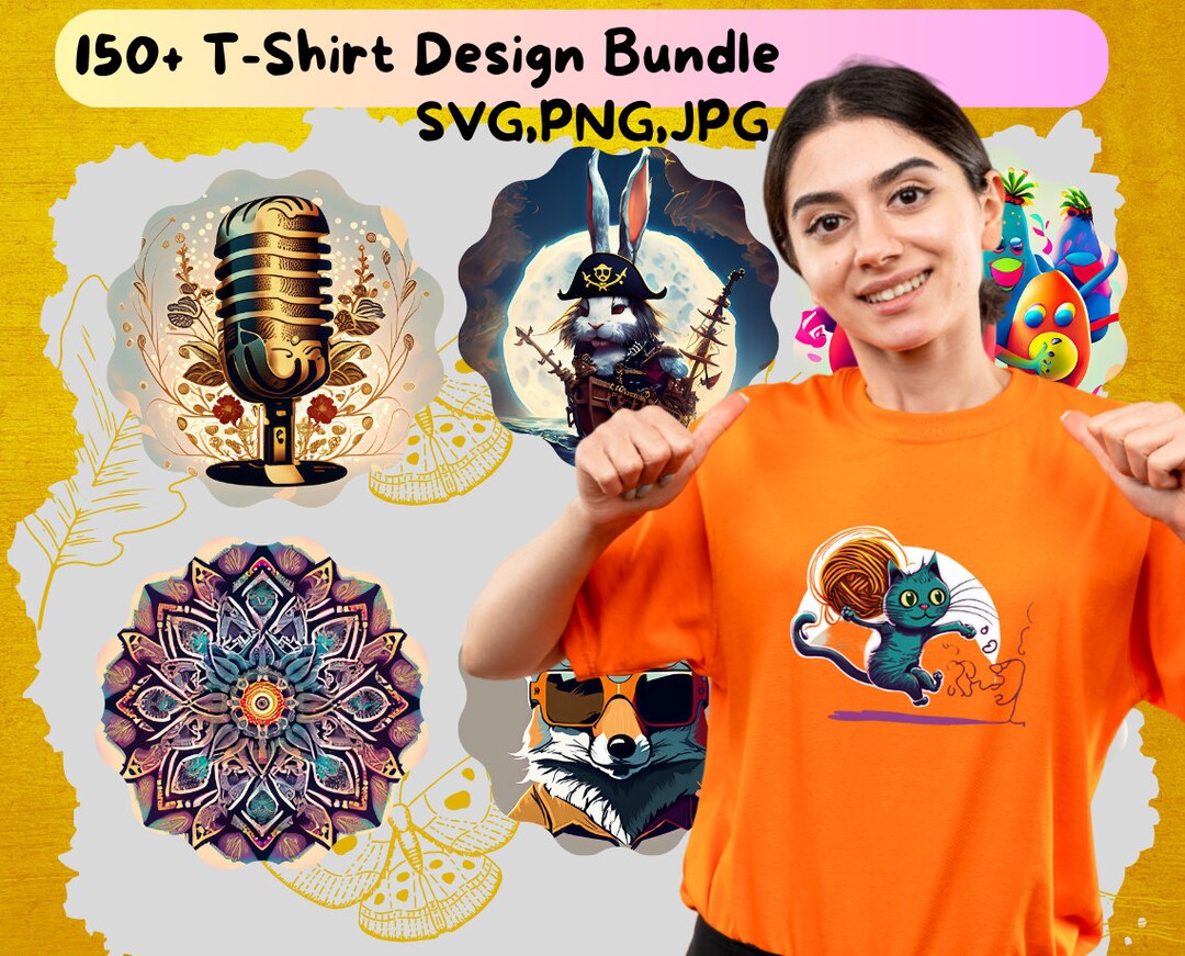 Premium T-shirt Design Bundle 150 Print on Demand Shirt Designs Mega ...