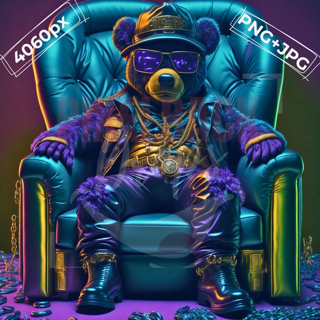 Ganster Teddy Bear Urban Clothing Pop Culture T-shirt Collection ...