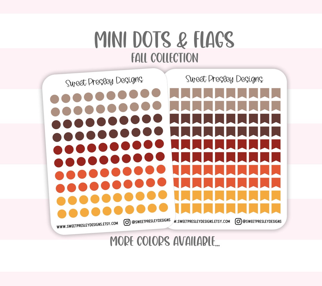 Mini Dot Stickers | Mini Flag Stickers | Fall Collection | Planner Dot ...