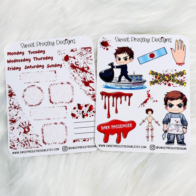 Dexter Deco Stickers | Blood Splatter Stickers | Bujo Stickers ...