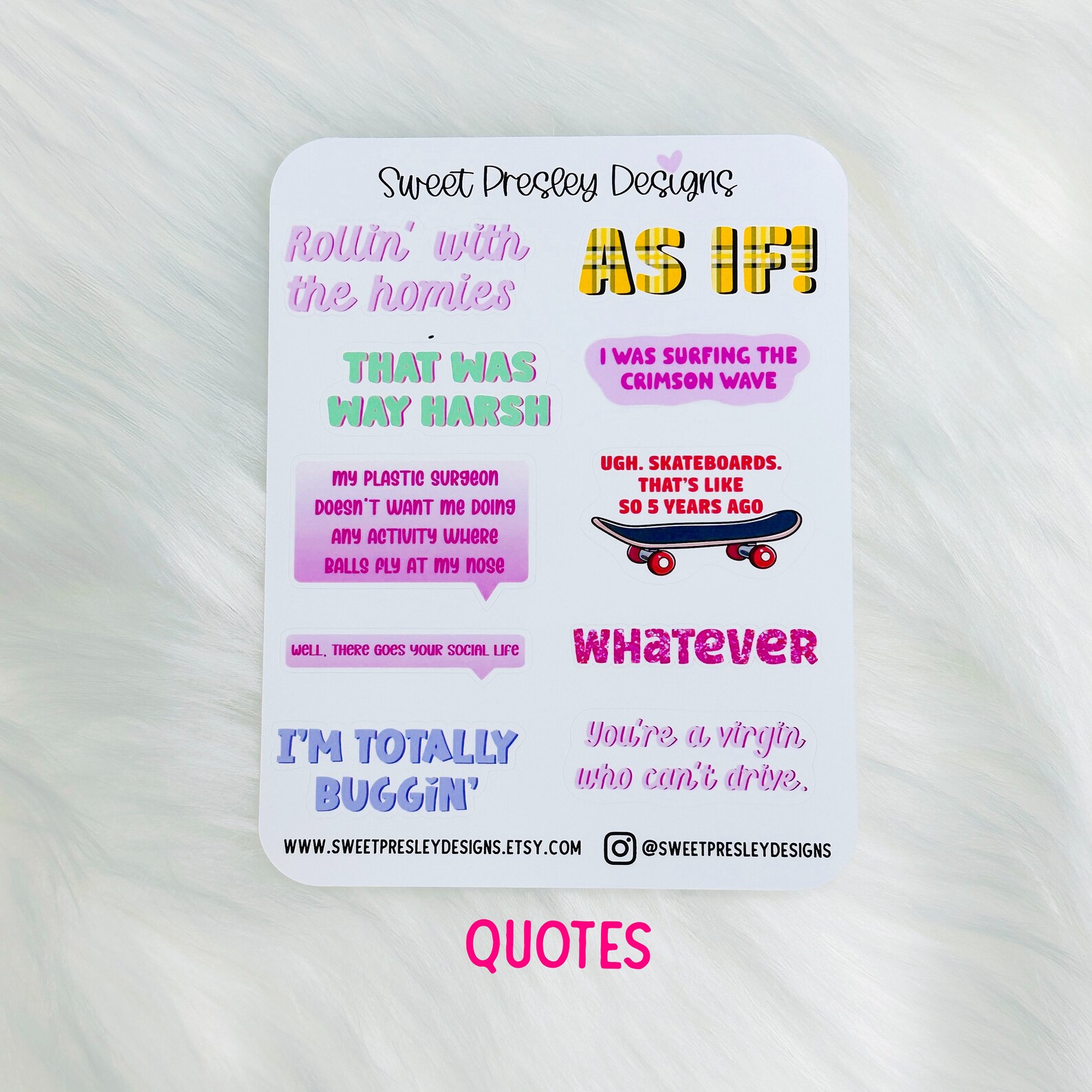 Totally Clueless Deco Stickers | Die Cut Stickers | Passport A6 ...
