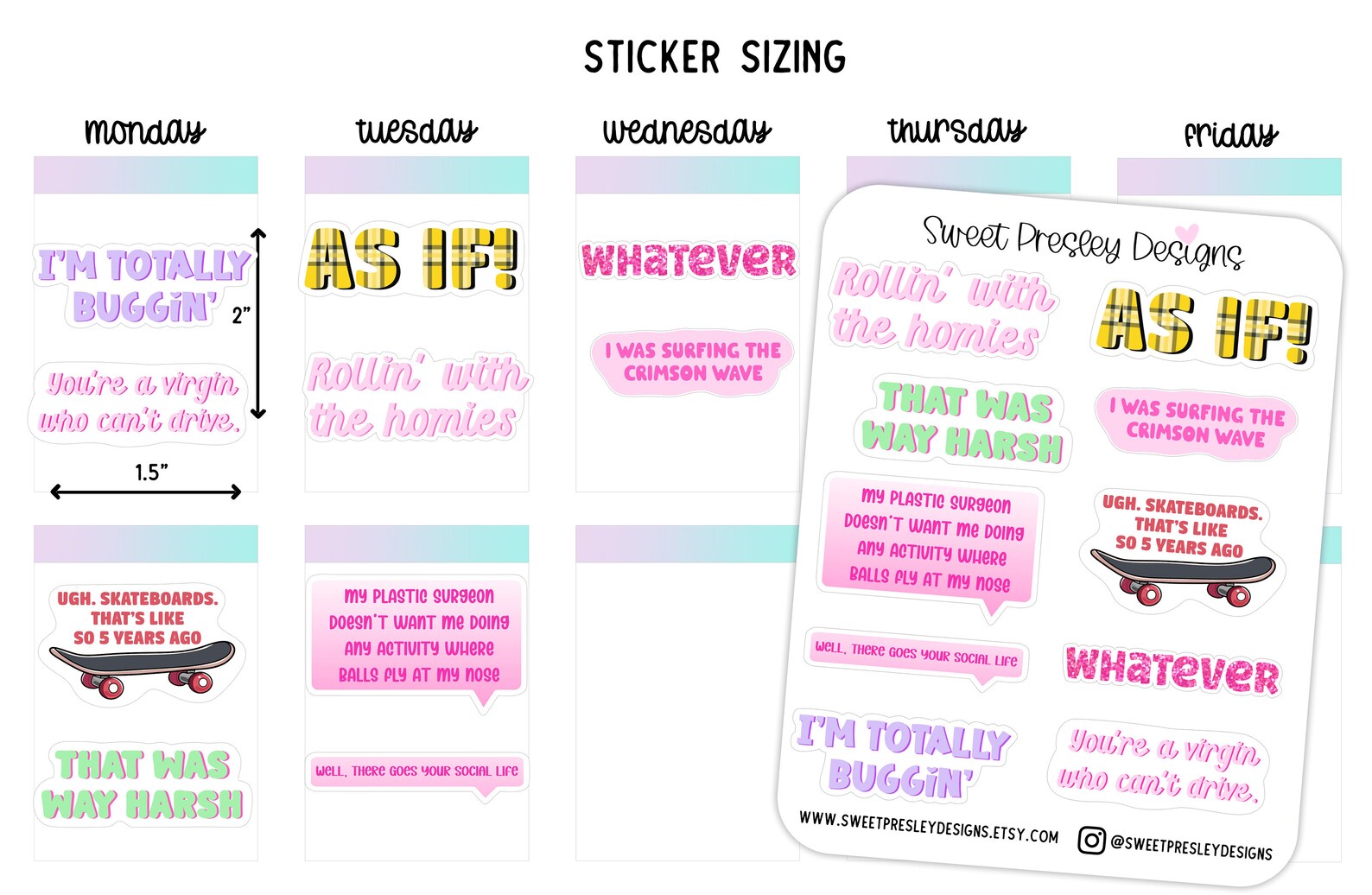 Totally Clueless Deco Stickers | Die Cut Stickers | Passport A6 ...