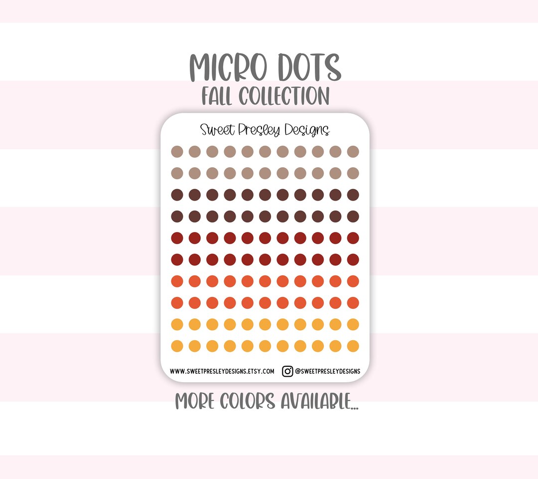 Micro Dot Stickers | Fall Collection | Planner Dot Stickers | Journal ...