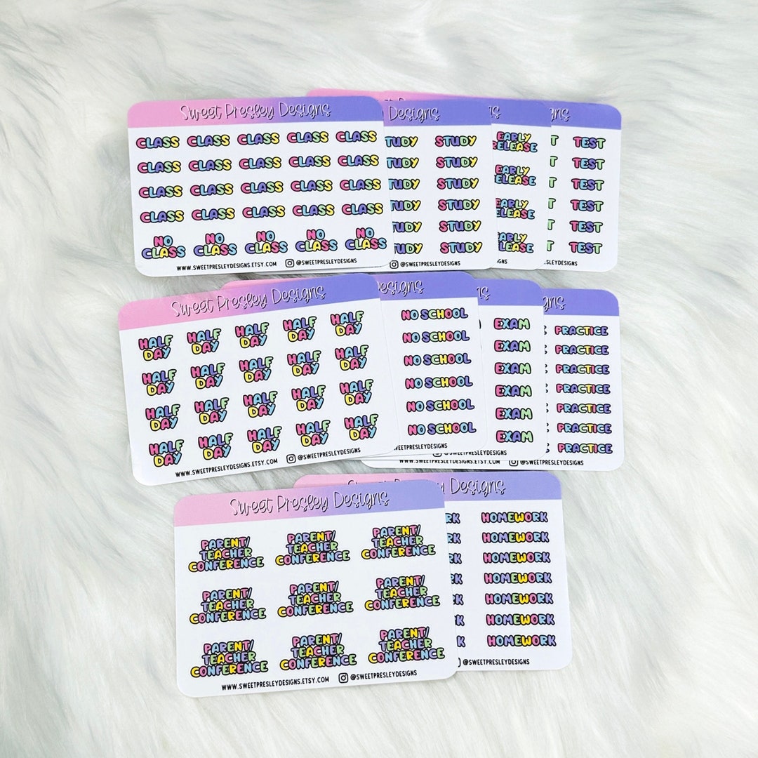 Mini Back to School Sticker Sheets | Planner Stickers | Journaling ...