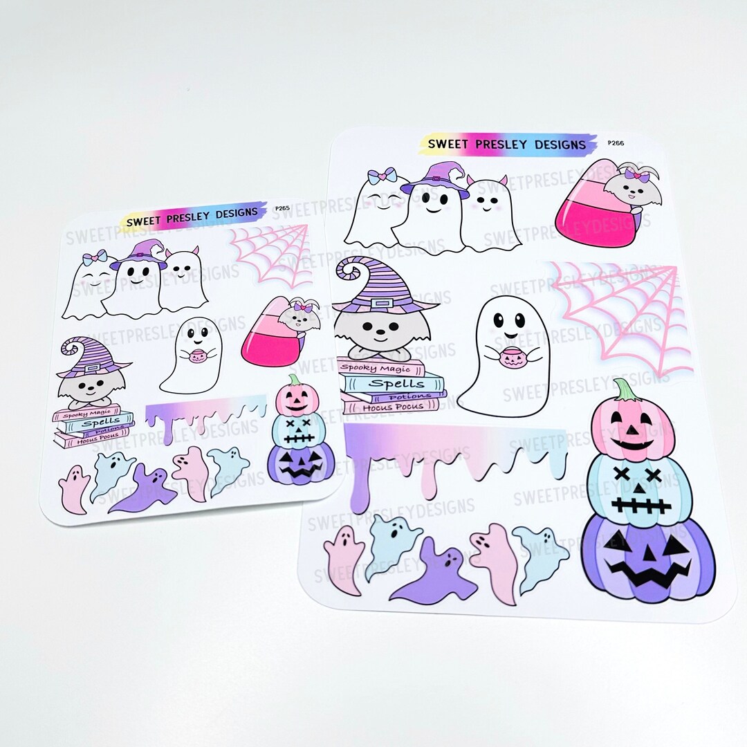 Sweet Presley Pastel Goth Halloween Planner Journal Bujo Stickers P265 ...