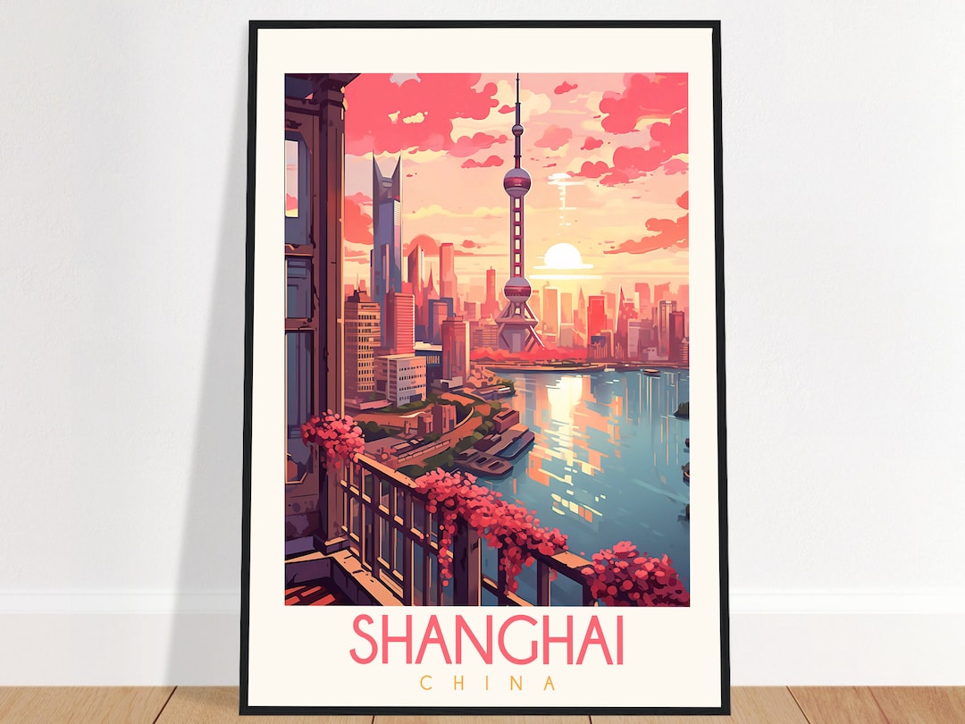 Shanghai Travel Poster China Vintage Chinese Wall Art Home Decor Art ...