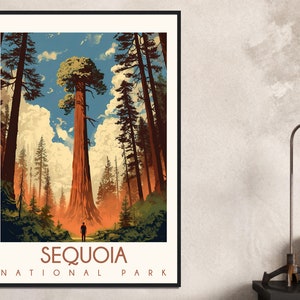 Sequoia National Park Travel Poster California Vintage USA Wall Art ...