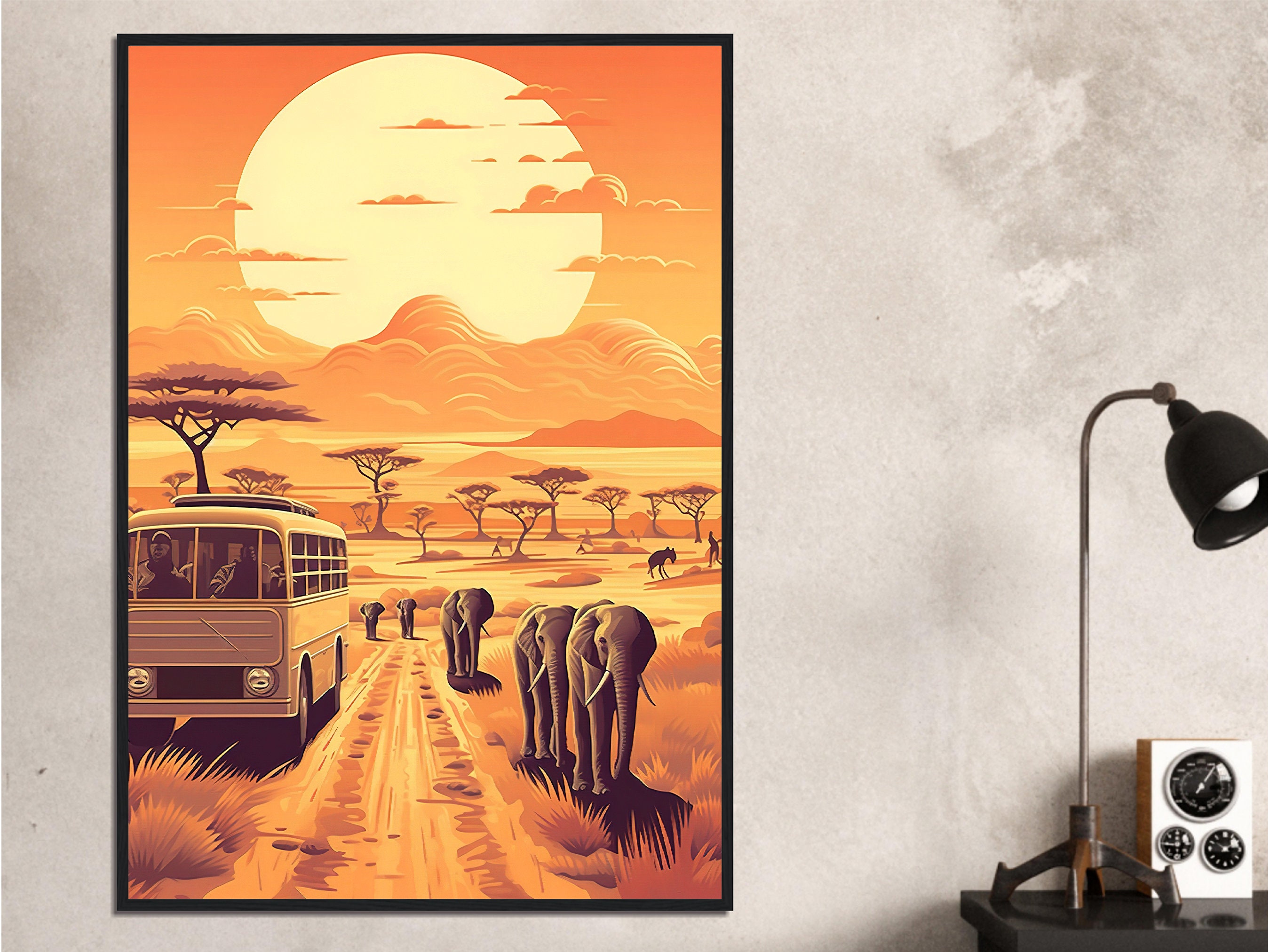 African Safari Travel Poster Tanzania Vintage Wall Art Home Decor Art ...