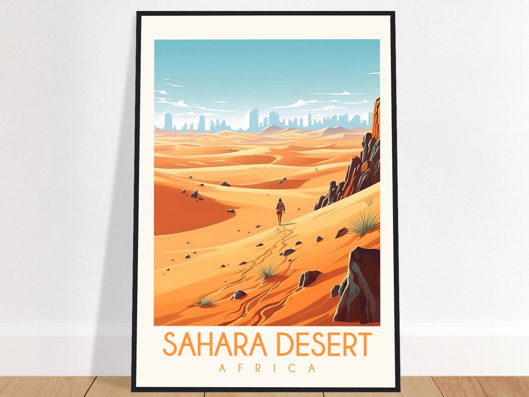 The Sahara Desert Travel Poster Africa Vintage City Wall Art Home Decor ...